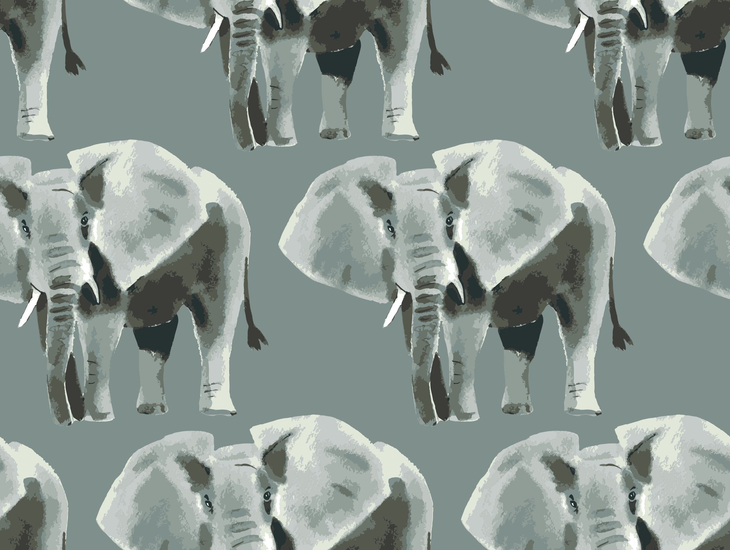 Grey Elephant Print – MILKBARN
