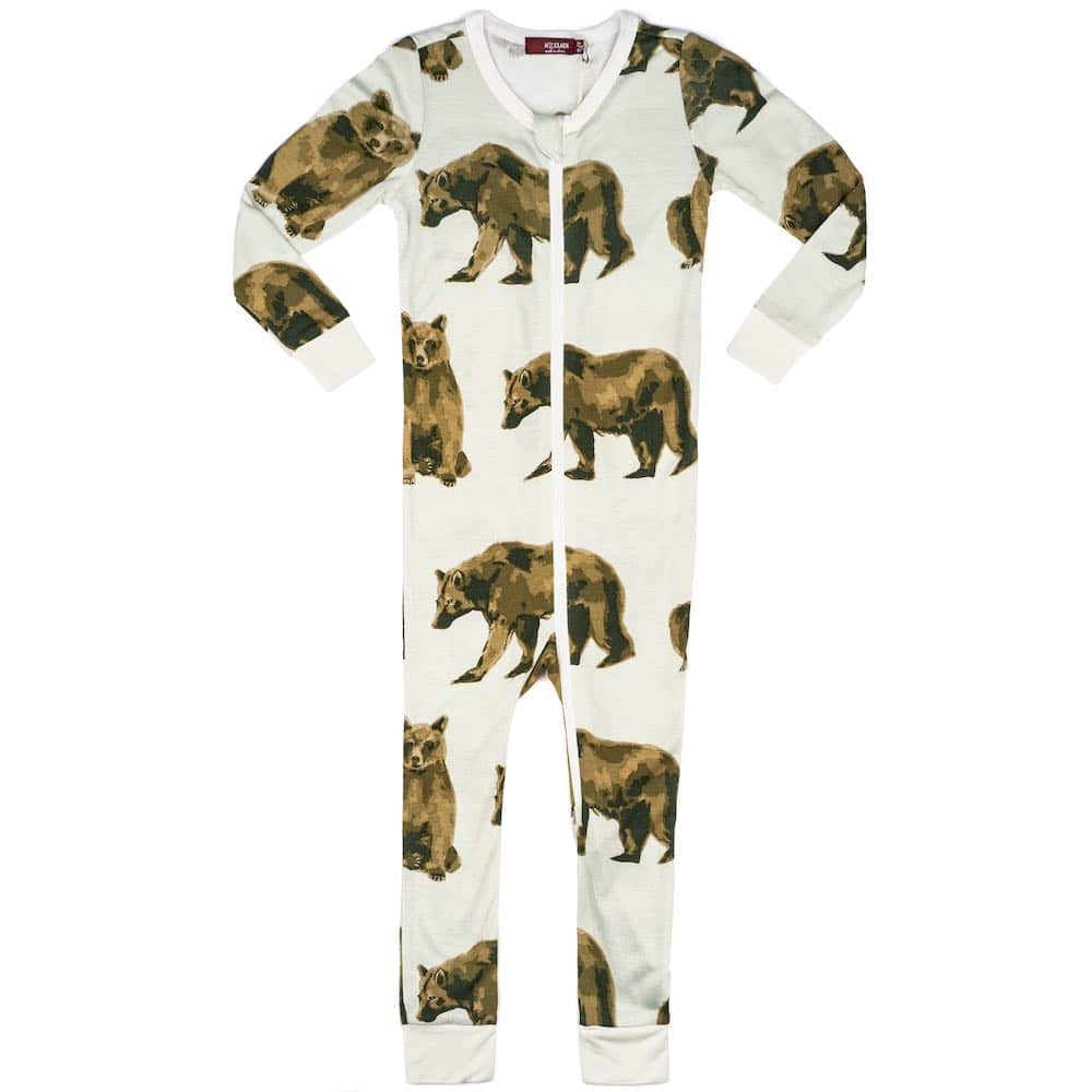 Bear Bamboo Zipper Pajama – MILKBARN
