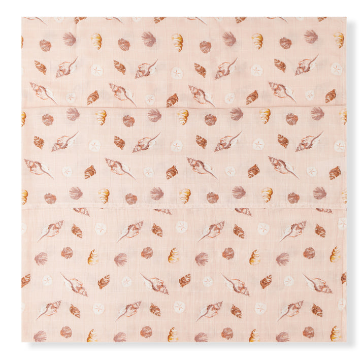 Seashells Bamboo Muslin Swaddle Blanket – MILKBARN